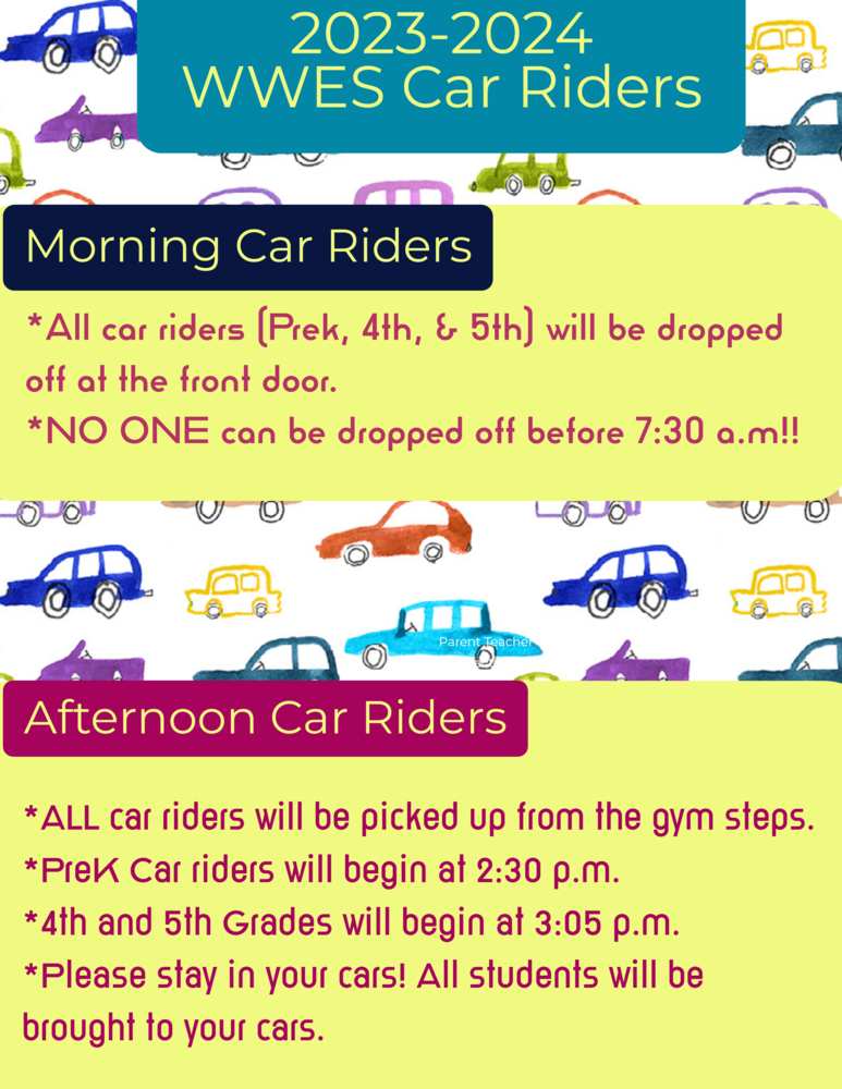 Car Rider Info | Washington Wilkes Elementary School